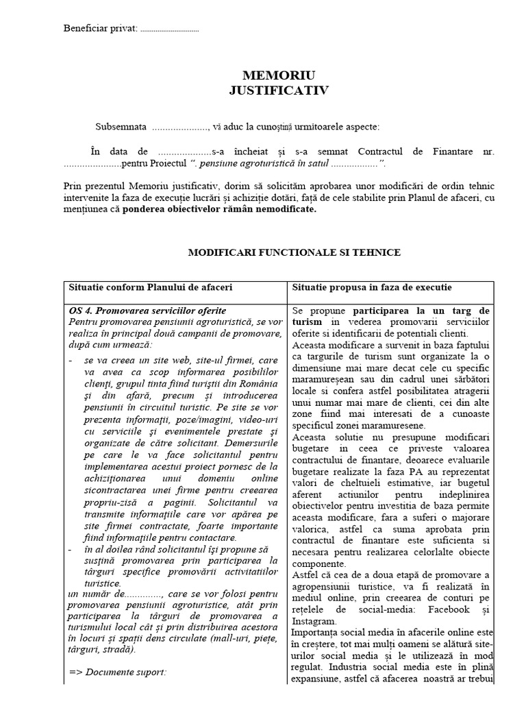 Memoriu Justificativ | PDF