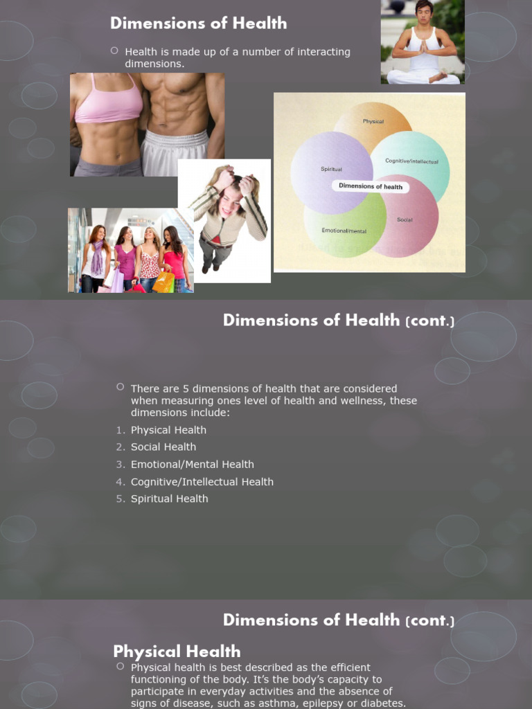 Health Is Made Up of A Number of Interacting Dimensions | PDF | Mental ...