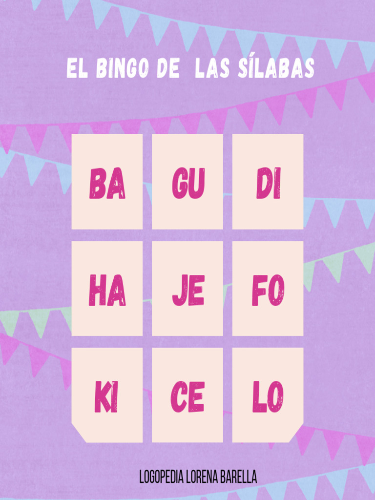 Bingo de Sílabas | PDF