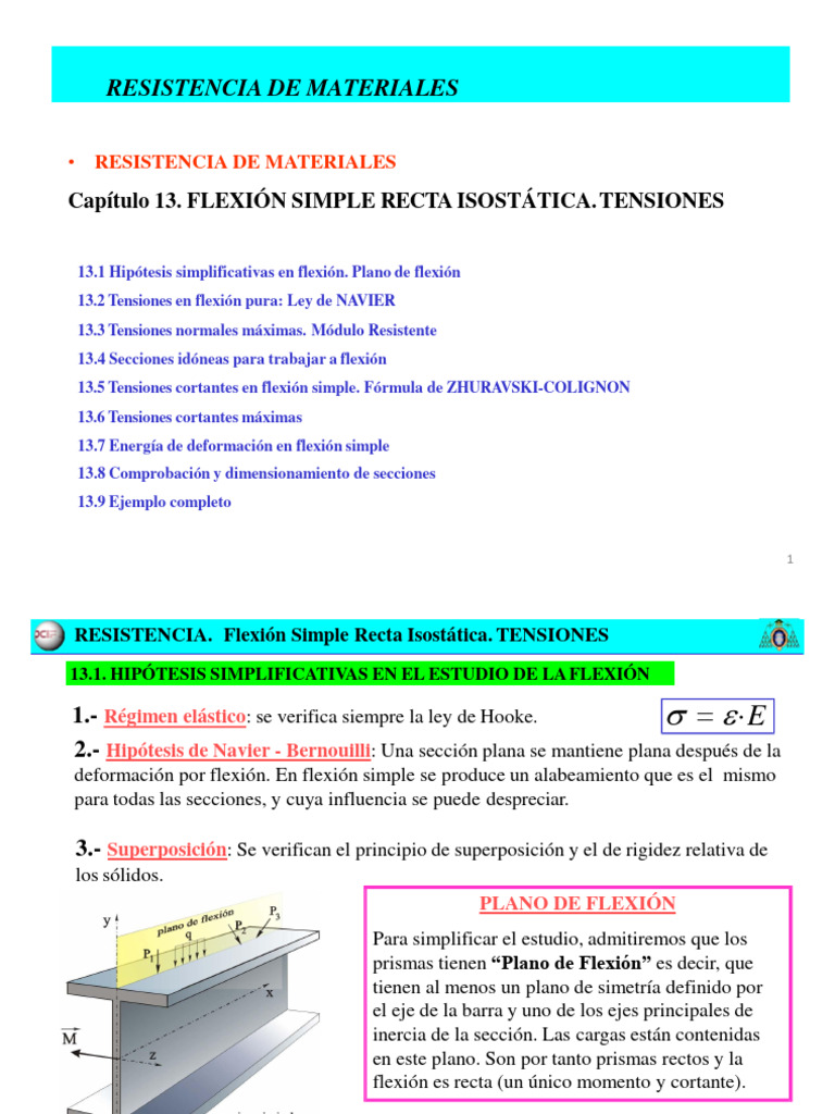 Flexión Simple: Tensiones y Secciones | PDF | Doblar | Viga (Estructura)