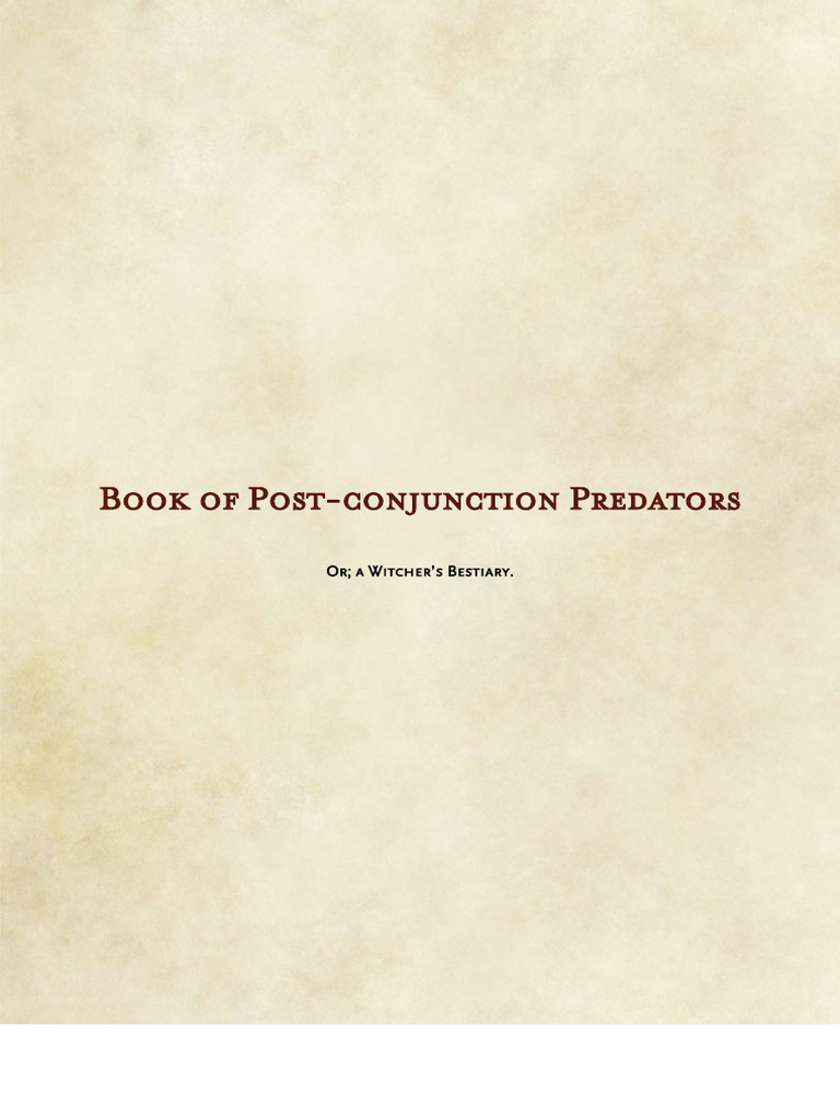 Witcher Bestiary - The Homebrewery | PDF