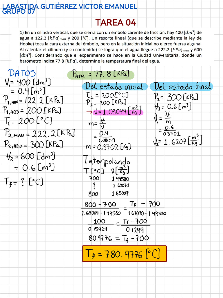 Tarea4 Termodinámica | PDF