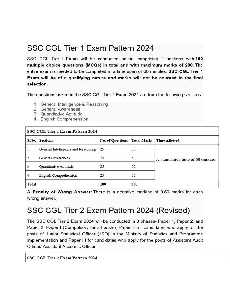 SSC CGL Selection Process 2024 | PDF | Academic Degree | Inspector