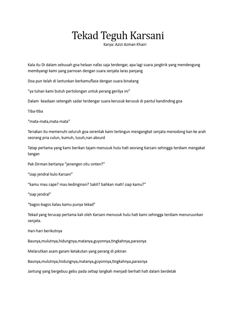 Tekad Karsani | PDF | Puisi