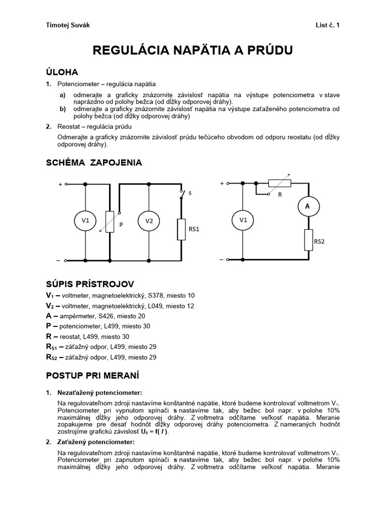 1.1 Regulácia Napätia A Prúdu | PDF