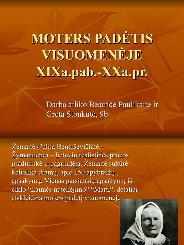 Lietuviu K. XIXa. Moters Padetis Visuomeneje | PDF Lietuviu K. XIXa. Moters Padetis Visuomeneje | PDF