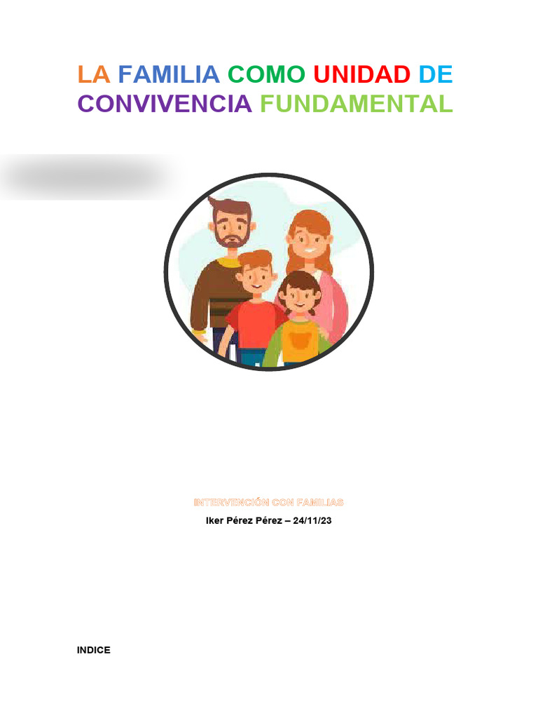 La Familia Como Unidad de Convivencia Fundamental | PDF | Familia ...