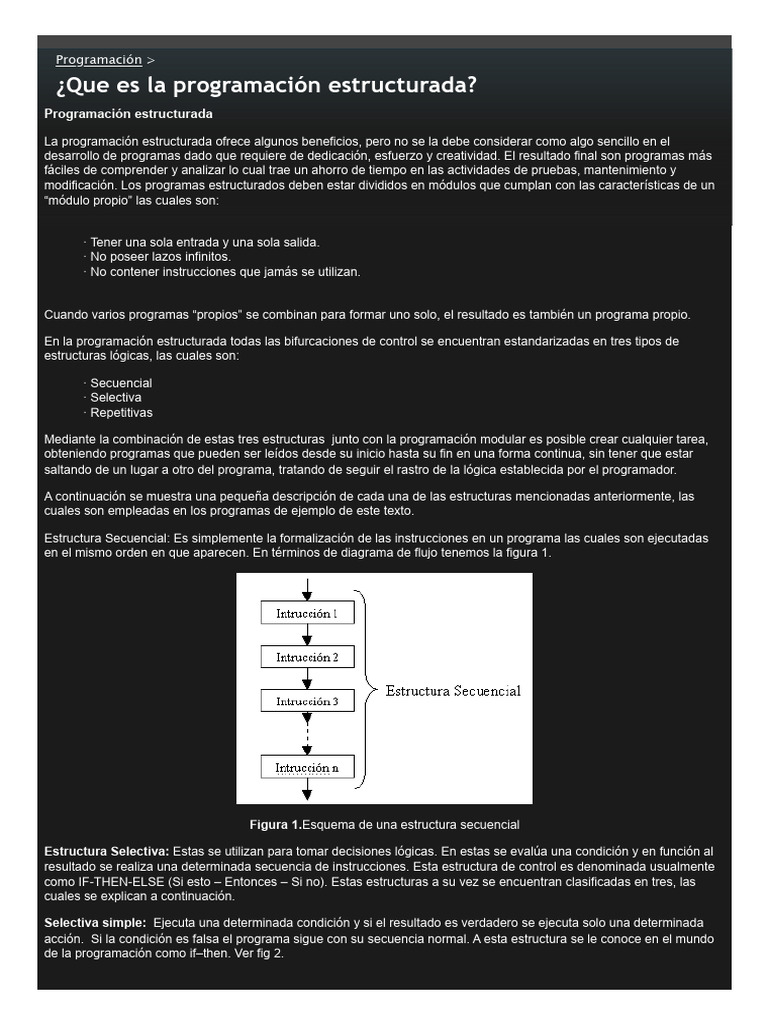 Que Es La Programacion Estructurada | PDF | Programación de computadoras | Flujo de control