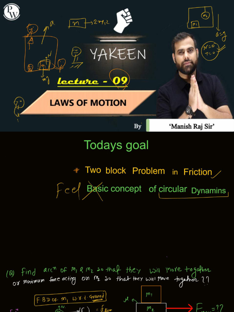 Newton Law of Motion Lecture 09 Notes | PDF