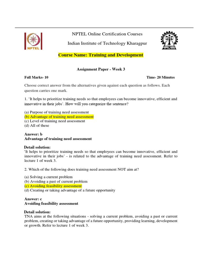 Assignment TRG and Dev - Week 3 | PDF | Competence (Human Resources) | Cognition
