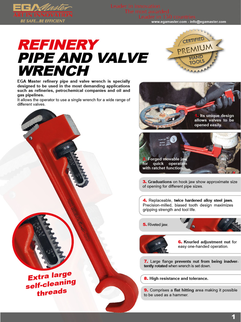 EGA Master Refinery Wrench Overview | PDF | Pipe (Fluid Conveyance) | Valve