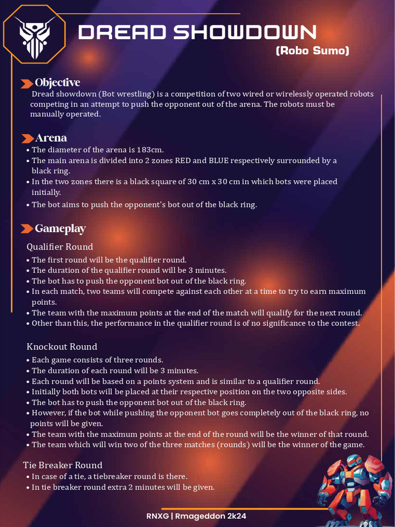 Robo Sumo Rulebook | PDF | Sports | Entertainment