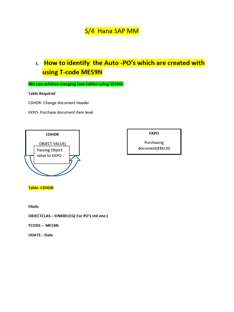 SE16H Merging Tables | PDF