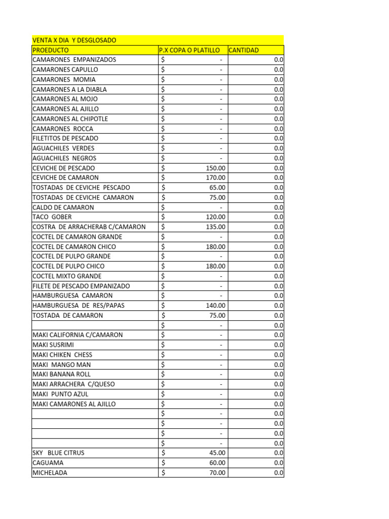 Contra Notas X Dia | PDF | Cocina americana | Preparación de comida y ...