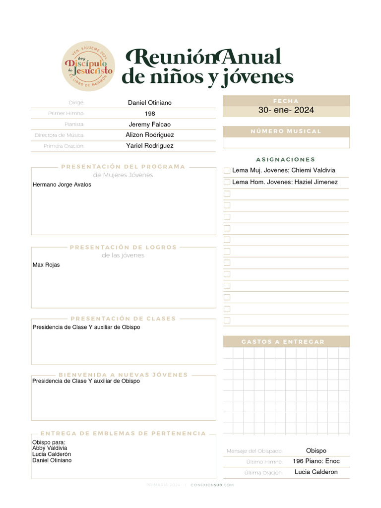 MMJJ 2024 - Reunion Anual Niños y Jovenes - ConexionSUD | PDF