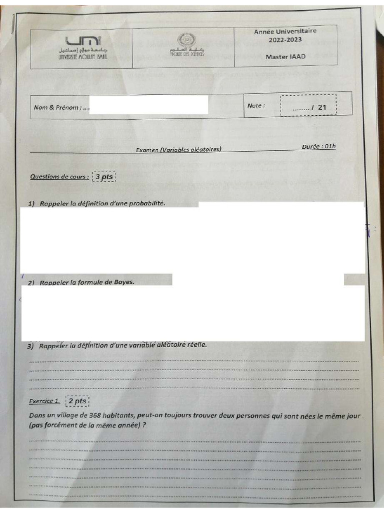 EXAM PROBA MIAAD Session Ordinaire 2022-2023 | PDF