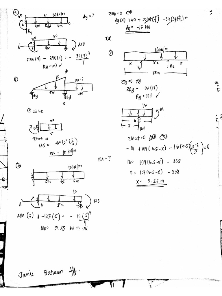 Structural Theory Sample Problems | PDF