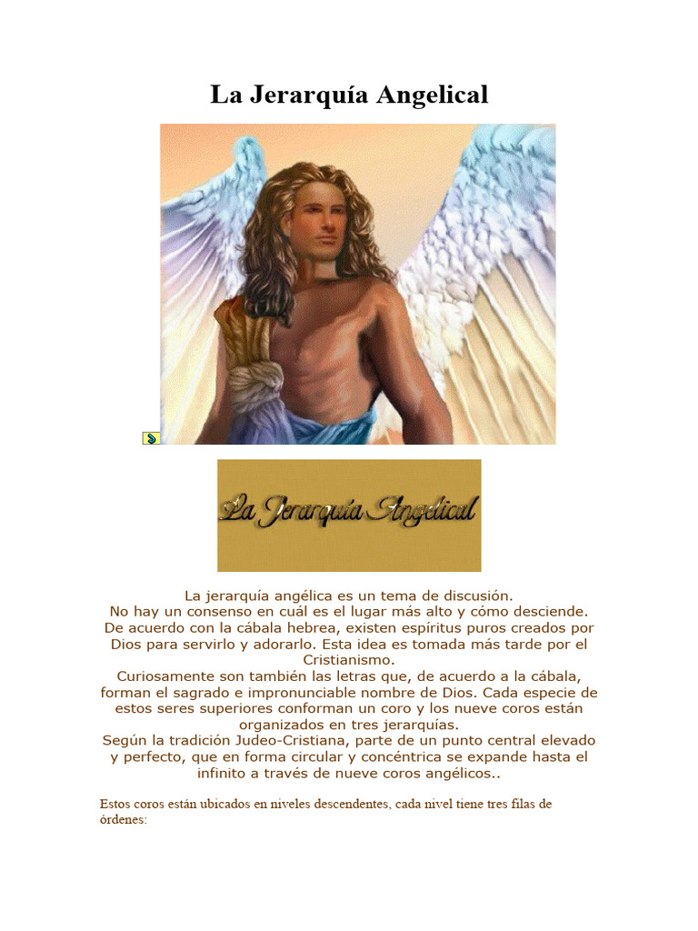 Jerarquía Angélica: Nueve Coros Celestiales | PDF