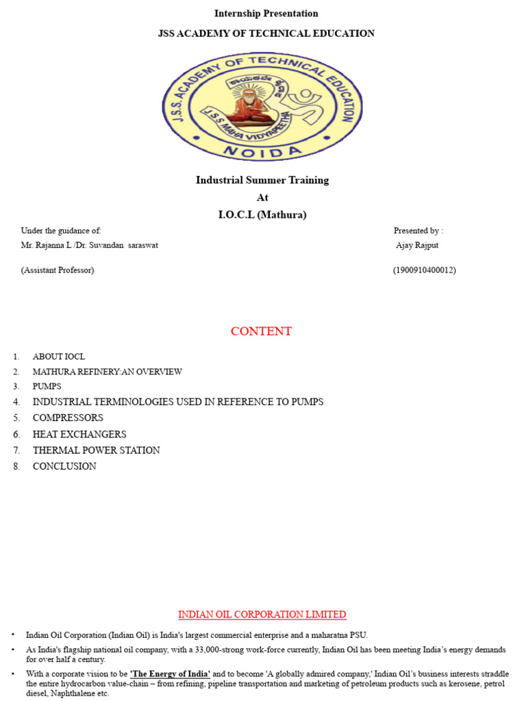 Internship Presentation 7th Sem | PDF