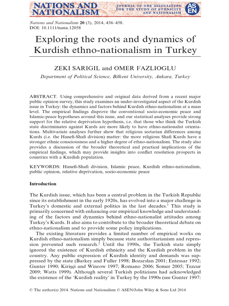 Exploring The Roots and Dynamics of Kurdish Ethno Nationalism ZEKİ ...