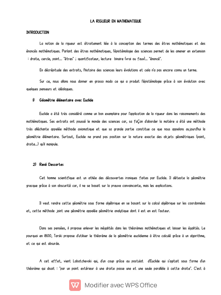 La rigueur en mathématiques | PDF | Méthodes et références pédagogiques
