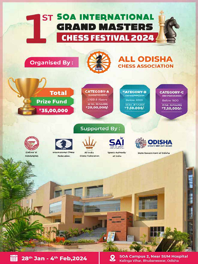 Revised 1st SOA Int GM Chess 2024 1 | PDF