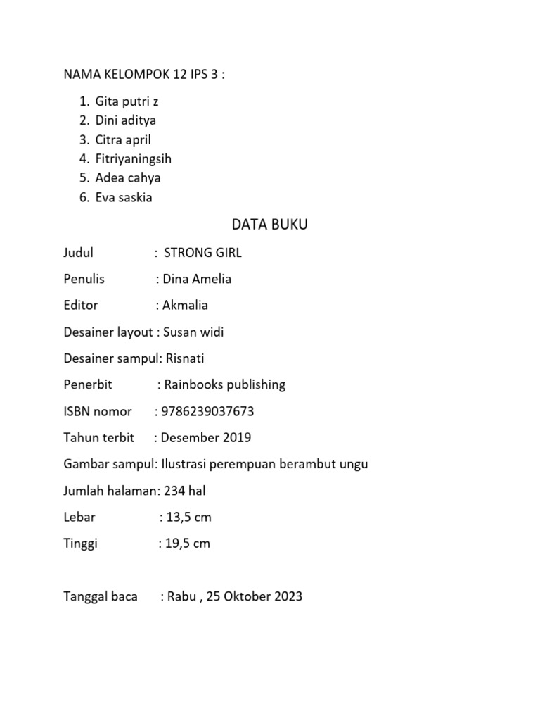 Tugas Bahasa Indo Data Buku | PDF
