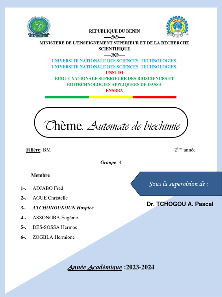 Automate de Biochimie | PDF | Bien-être