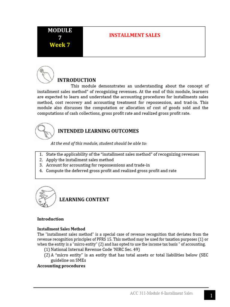 Module 7 Installment T Sales Pdf