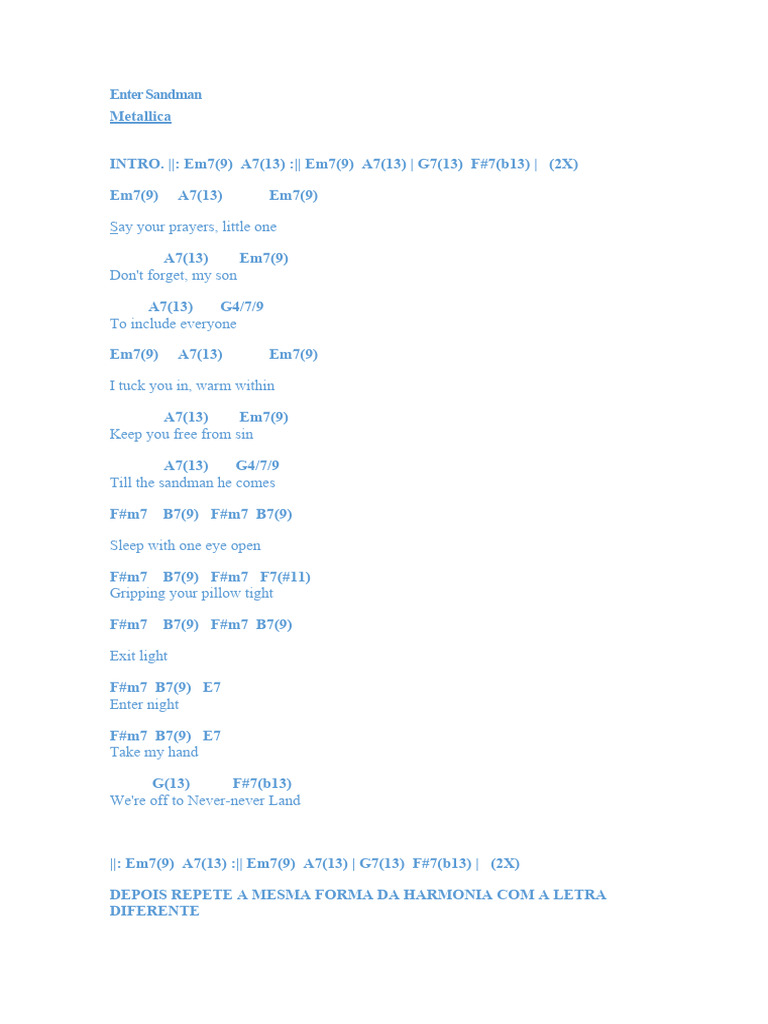 Enter Sandman Pdf