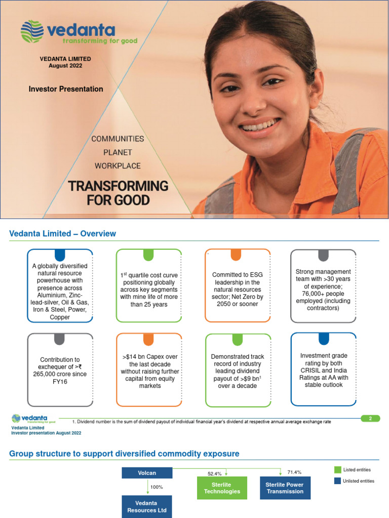 Vedanta Limited Investor Presentation | PDF