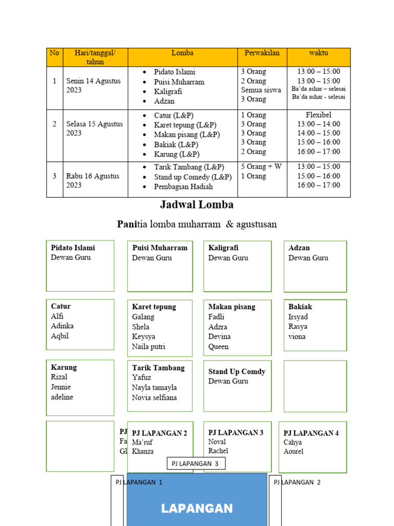 Jadwal Lomba | PDF