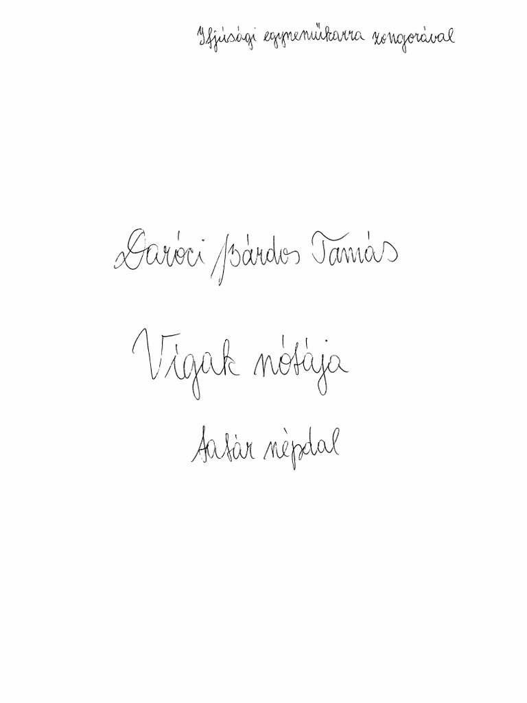 Daróci Bárdos Tamás Vígak Nótája | PDF