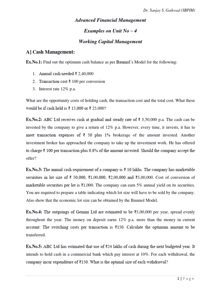 Financial Management | PDF | Finance & Money Management | Credit