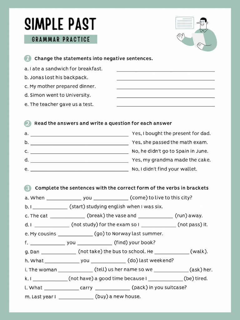 Simple Past Grammar Practice Worksheet | PDF