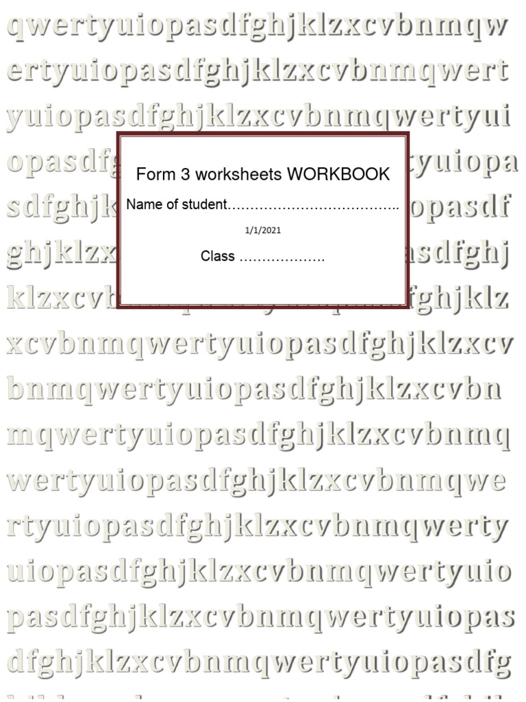 Form 3 Worksheets Workbook 2020 | PDF | Chemical Elements | Isotope