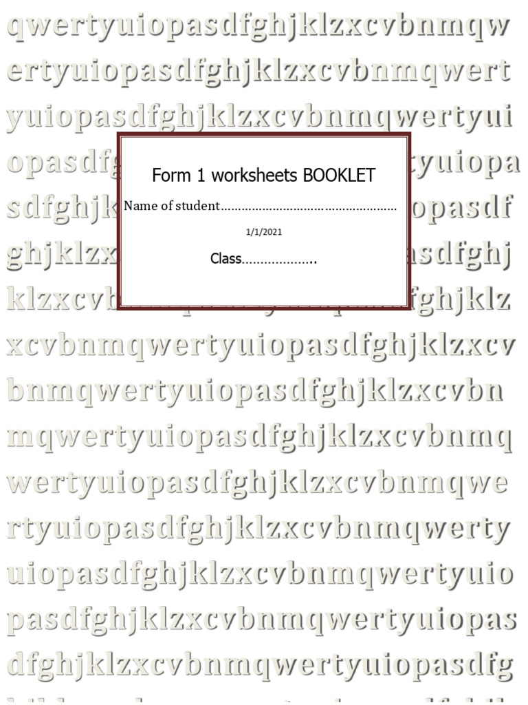 Form 1 Worksheets Booklet 2020 | PDF | Panthera | Salt (Chemistry)