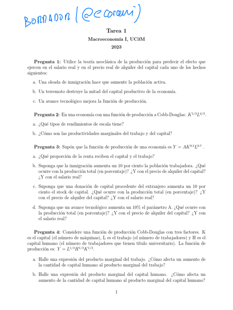 Tarea - 1 MACRO - Resuelta | PDF | Capital humano | Salario