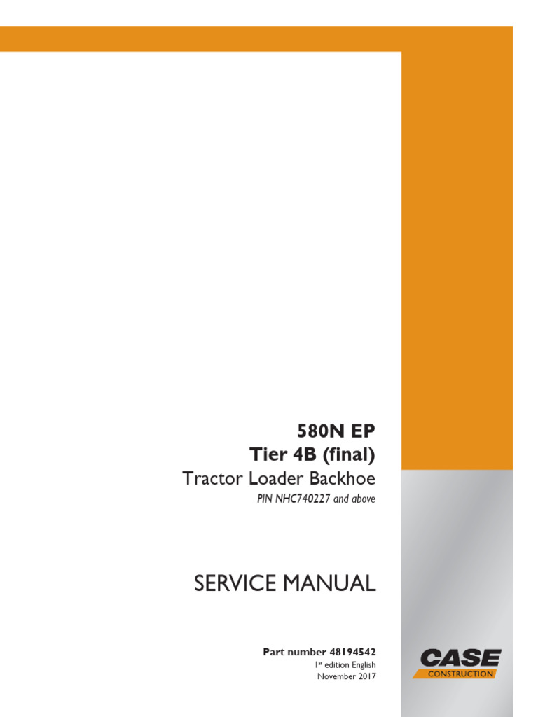 580N EP Backhoe Service Manual | PDF | Coolant | Mechanical Engineering
