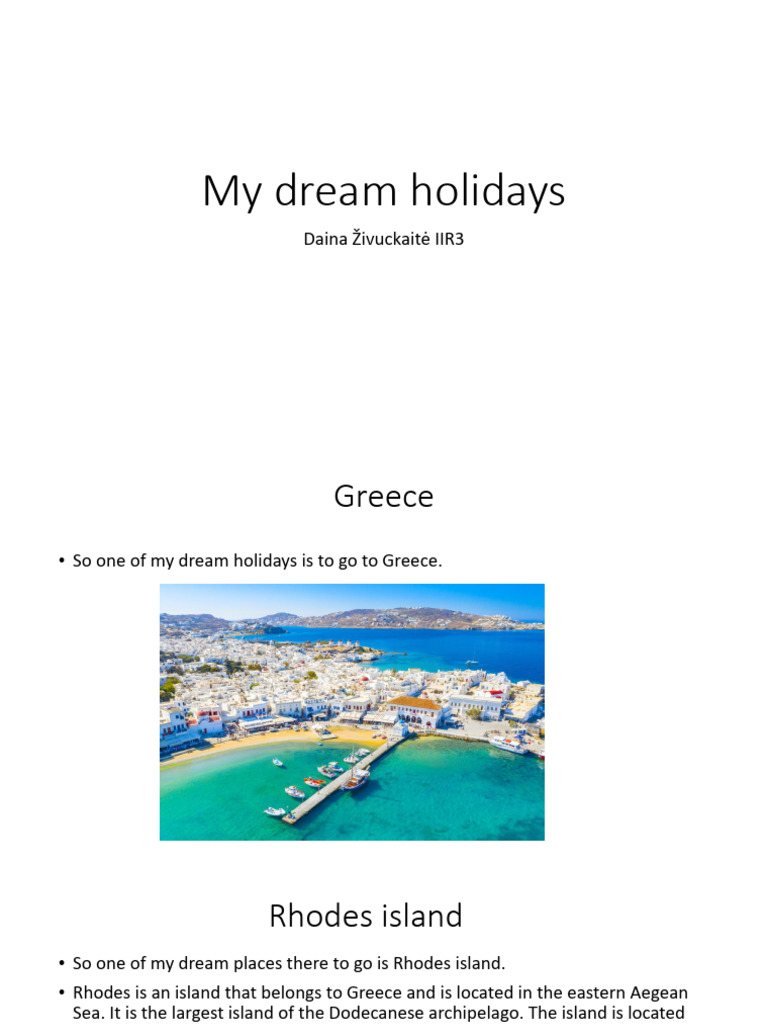 My Dream Holidays 1 2 | PDF