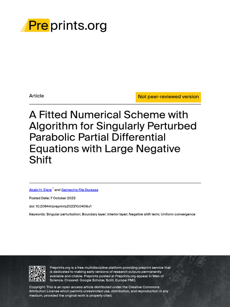 A Fitted Numerical Scheme With Algorithm For Singularly Perturbed Parabolic Partial Differential ...