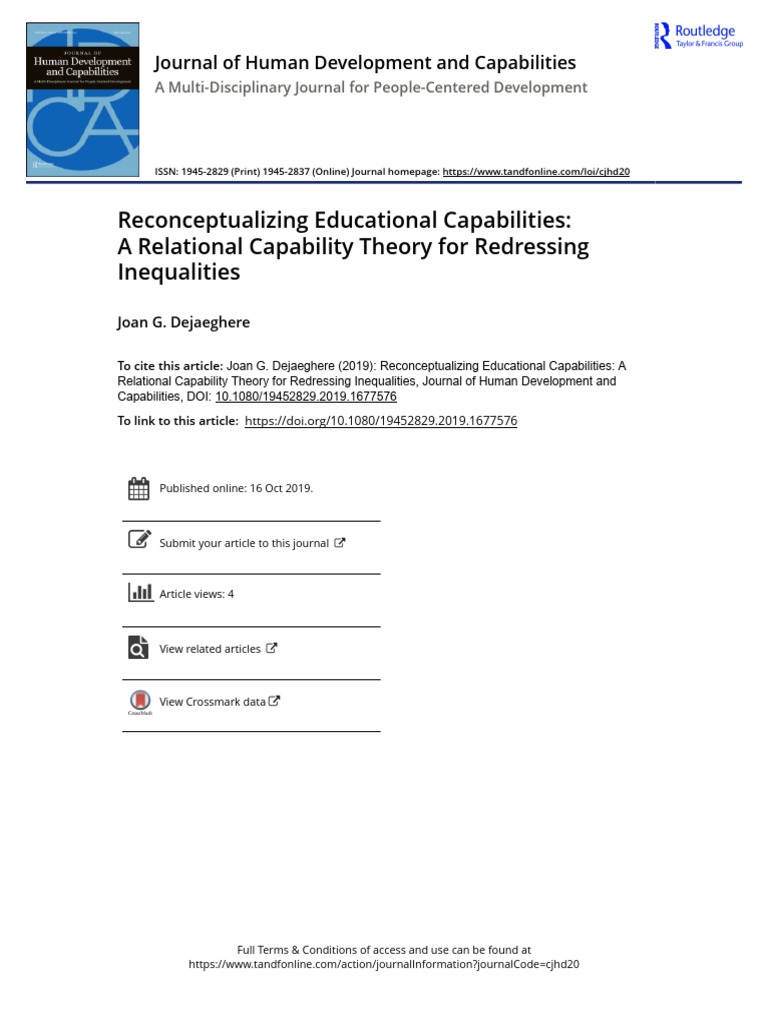 Reconceptualizing Educational Capabilities: A Relational Capability ...