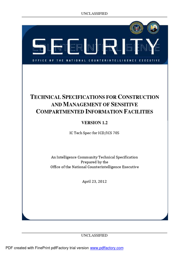 Technical Specifications For SCIF Construction - V1 2 | PDF