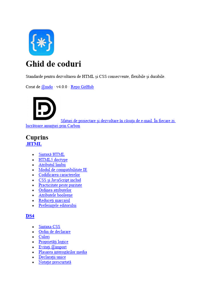 Ghid de Coduri HTML | PDF