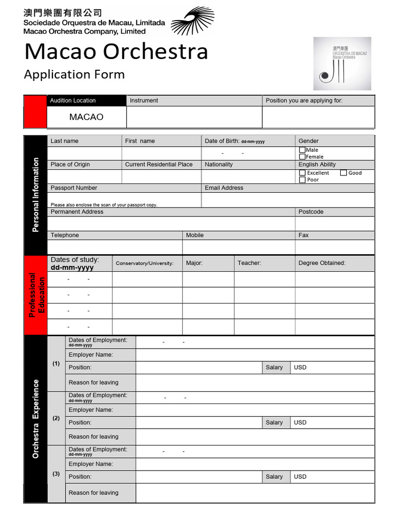 OM Musicain Application Form 2023 | PDF