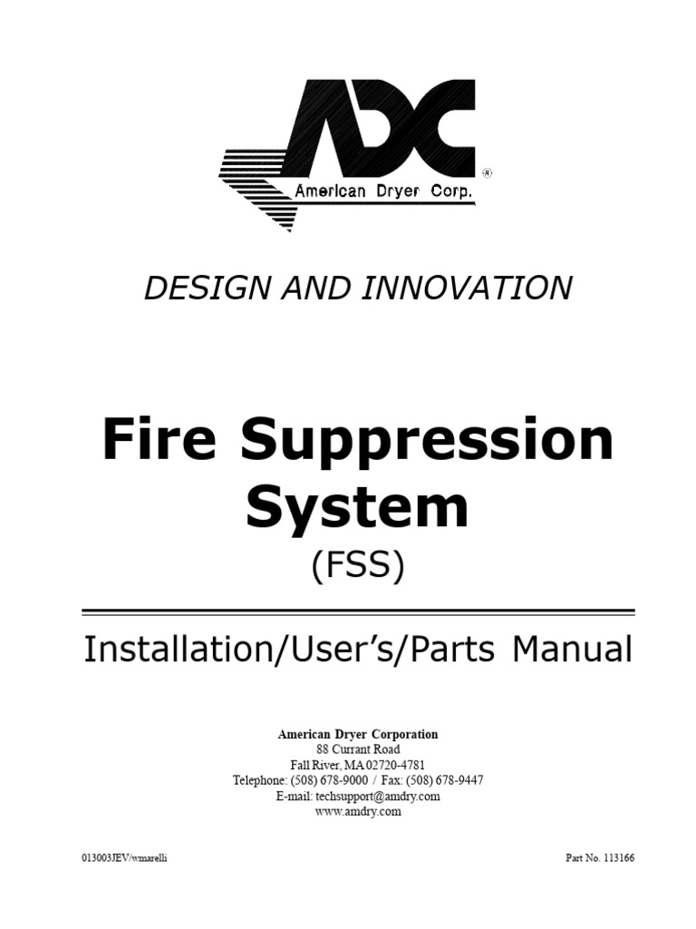 Fire Supression System Installation Users Parts | PDF