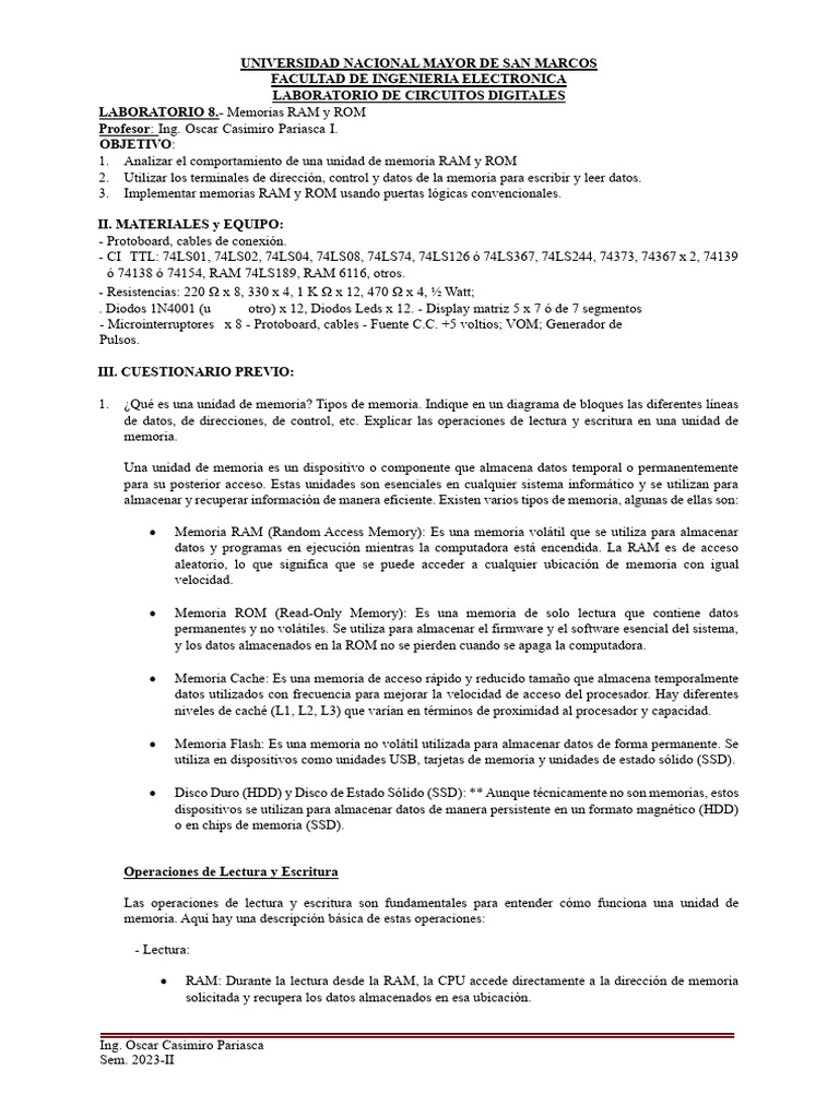 Laboratorio N°9 De Circuitos Digitales 2 9 Pdf
