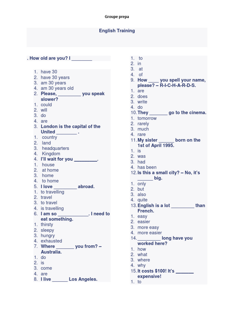 English Training | PDF