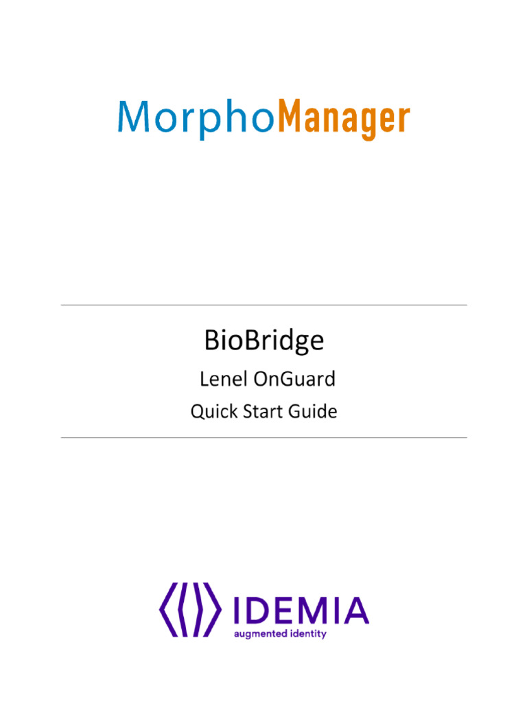 BioBridge. Lenel OnGuard. Quick Start Guide - PDF | PDF