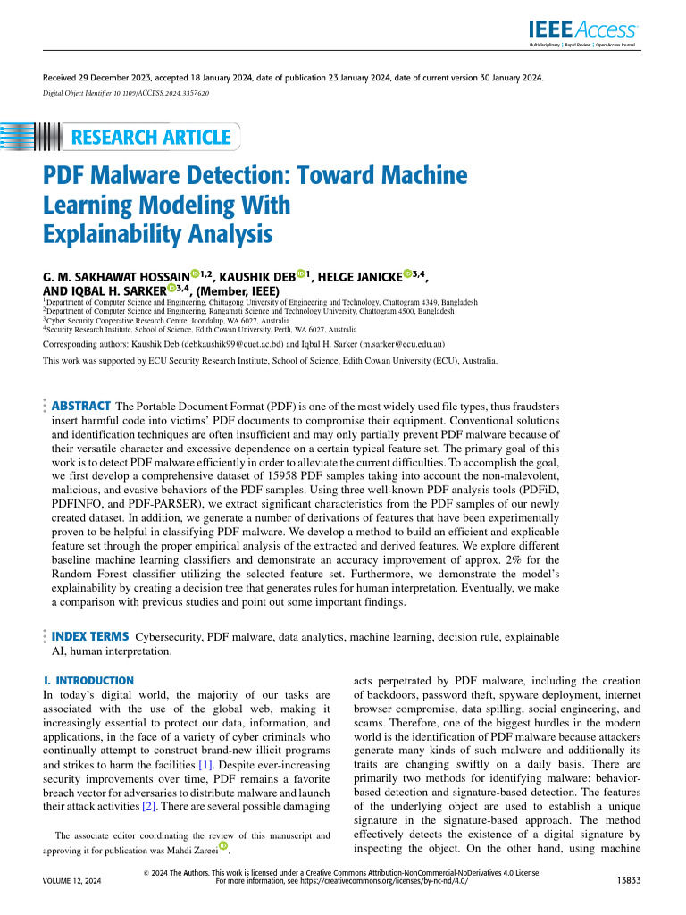 Explainable PDF Malware Detection | PDF | Malware | Machine Learning